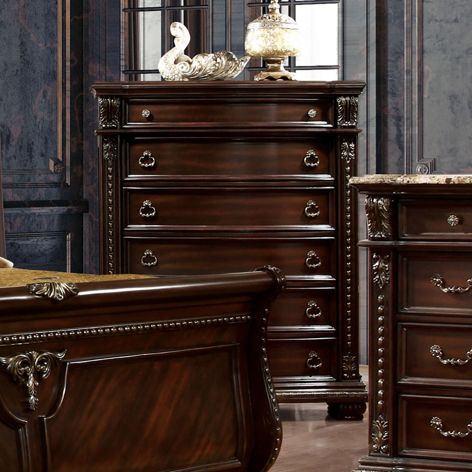 Fromberg Sleigh Bedroom Set Furniture Of America | Furniture Cart