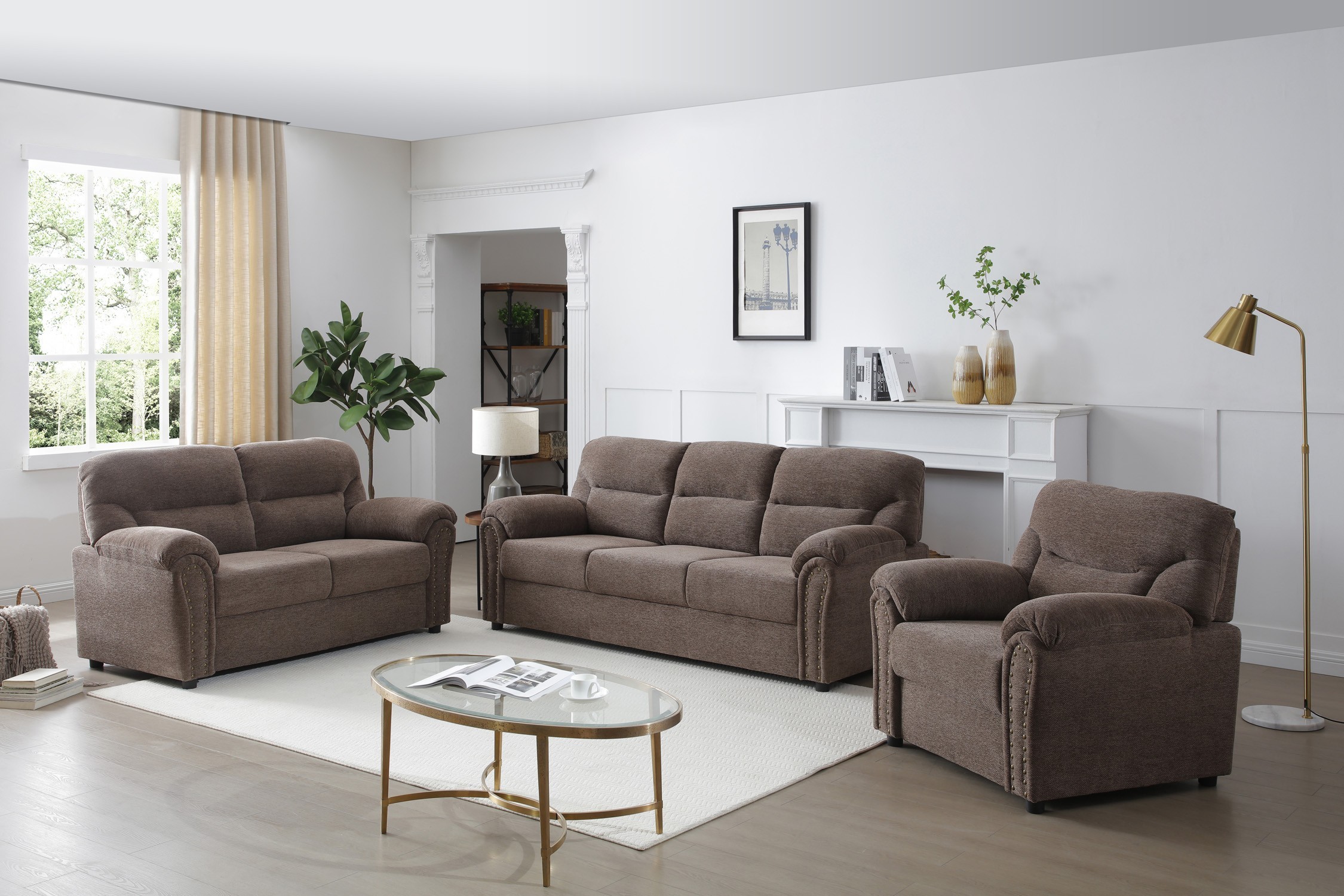 Hamilton Brown Living Room Set Glory Furniture | Furniture Cart