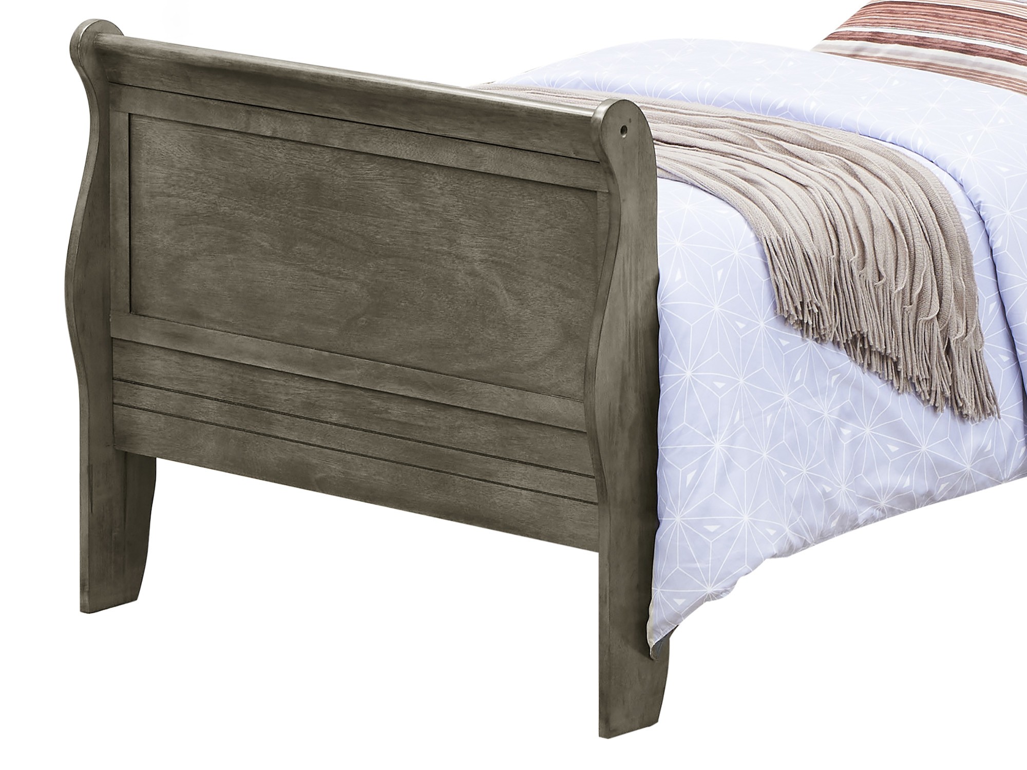 Louis Phillipe Gray Youth Sleigh Bed Glory Furniture | Furniture Cart