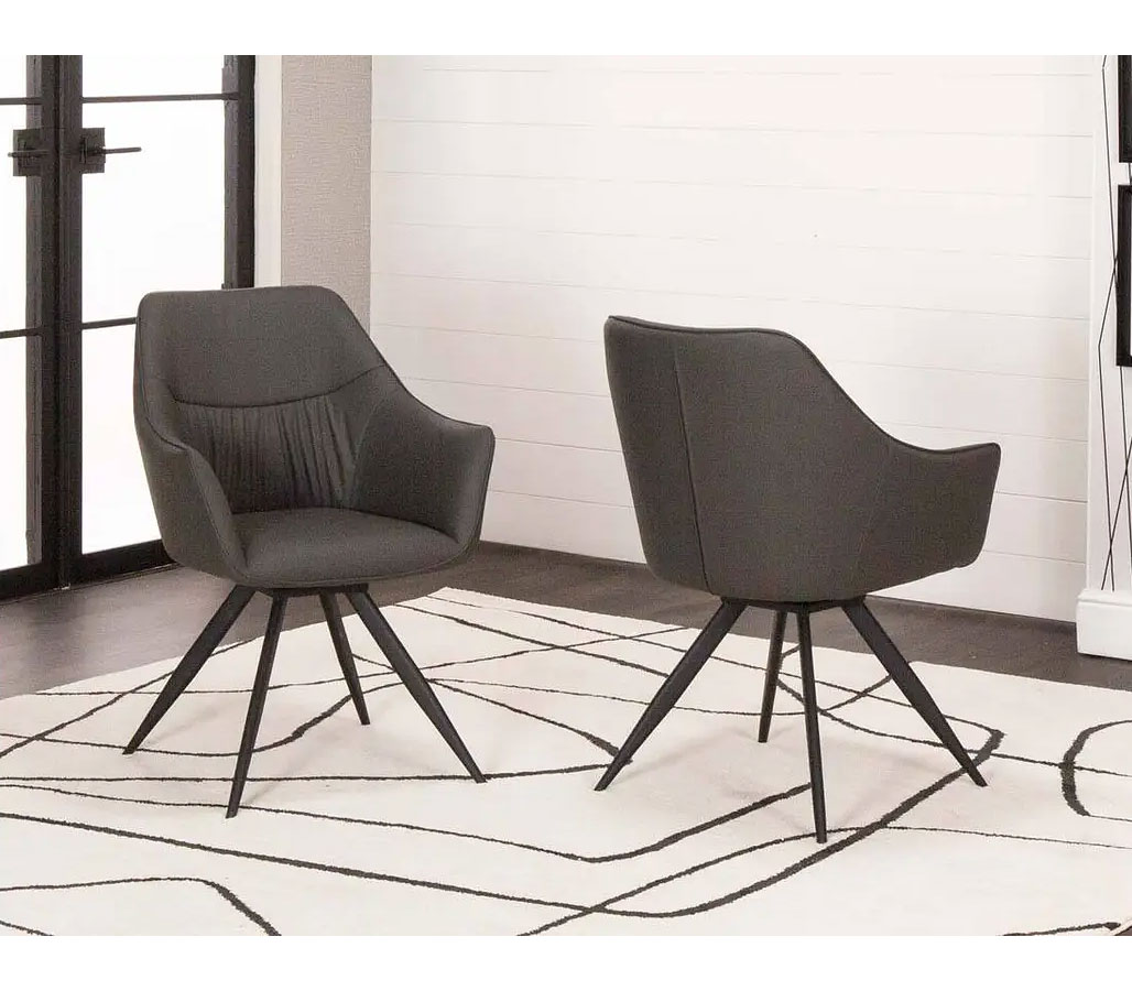 Marco Charcoal Swivel Side Chair Cramco | Furniture Cart