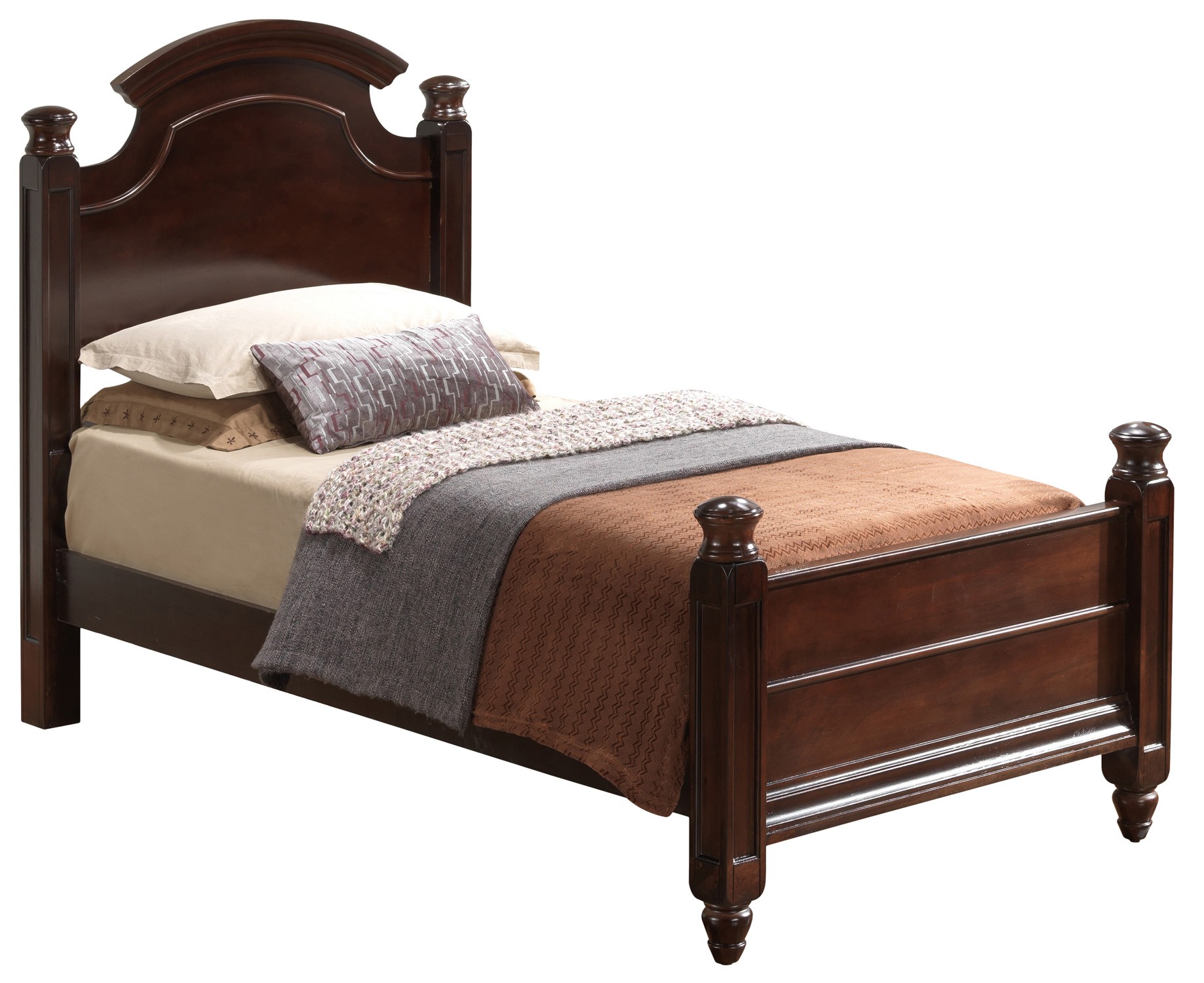 Summit Cappuccino Youth Low Post Bed Glory Furniture | Furniture Cart