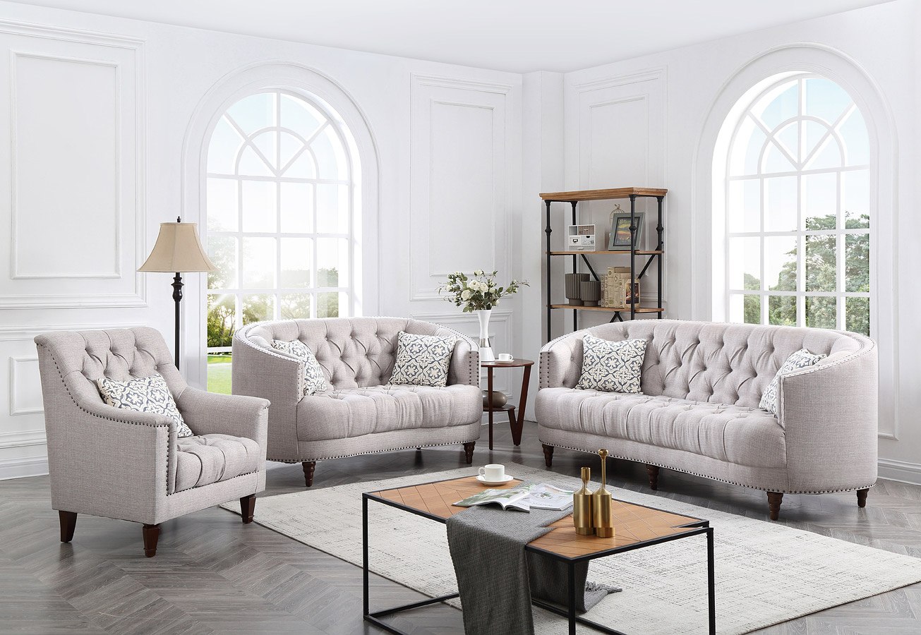 Charleston Living Room Set Light Gray