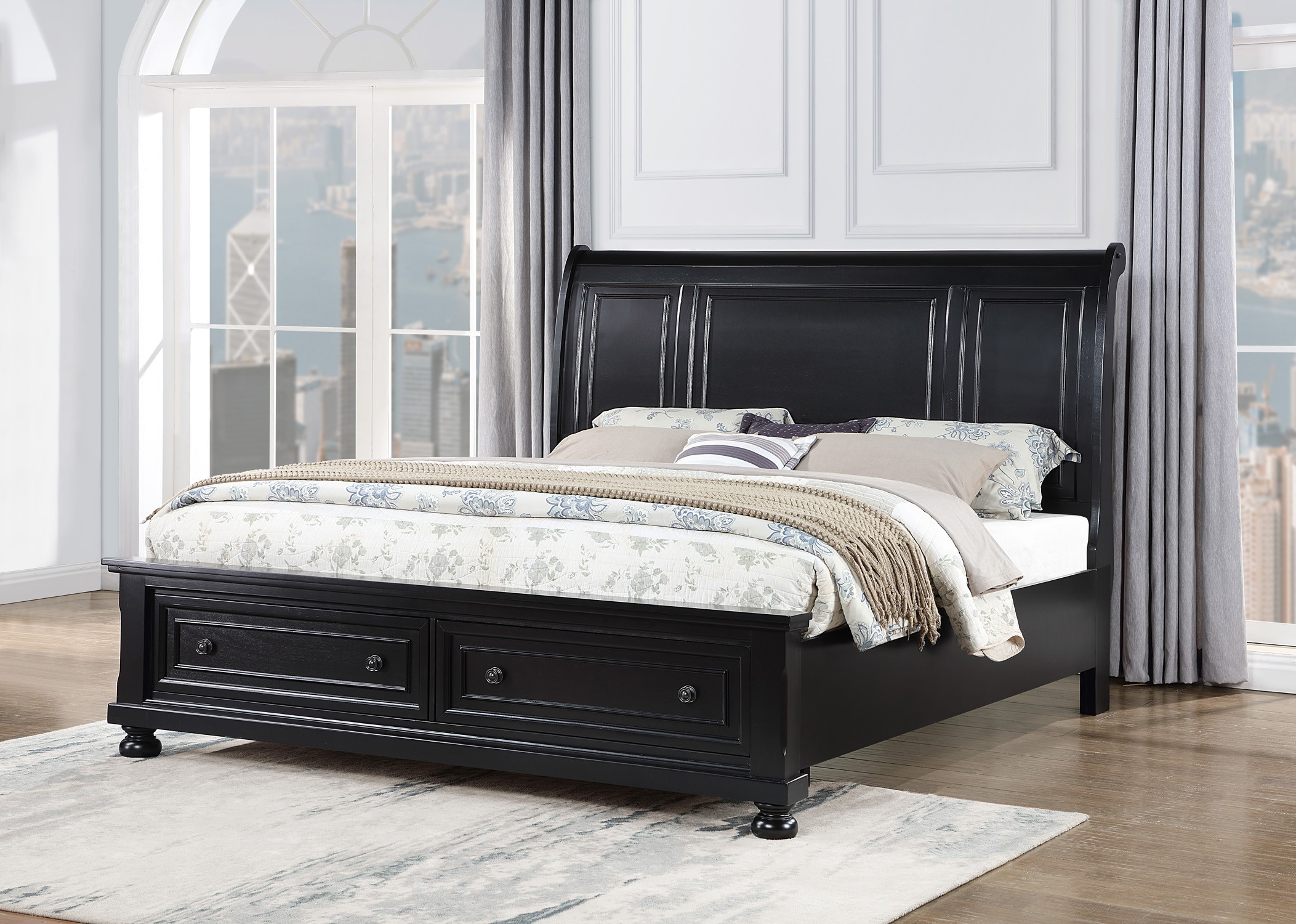 Meade Black Slay Storage Bed Glory Furniture | Furniture Cart