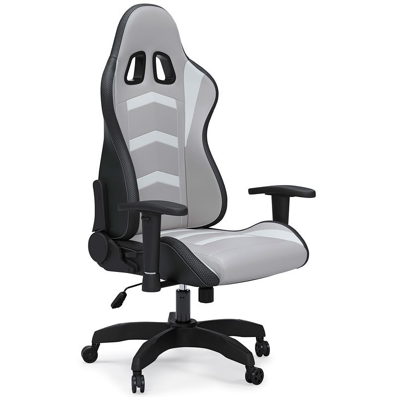 Lynxtyn Office Swivel Desk Chair W/ LED Lighting (White And Gray ...