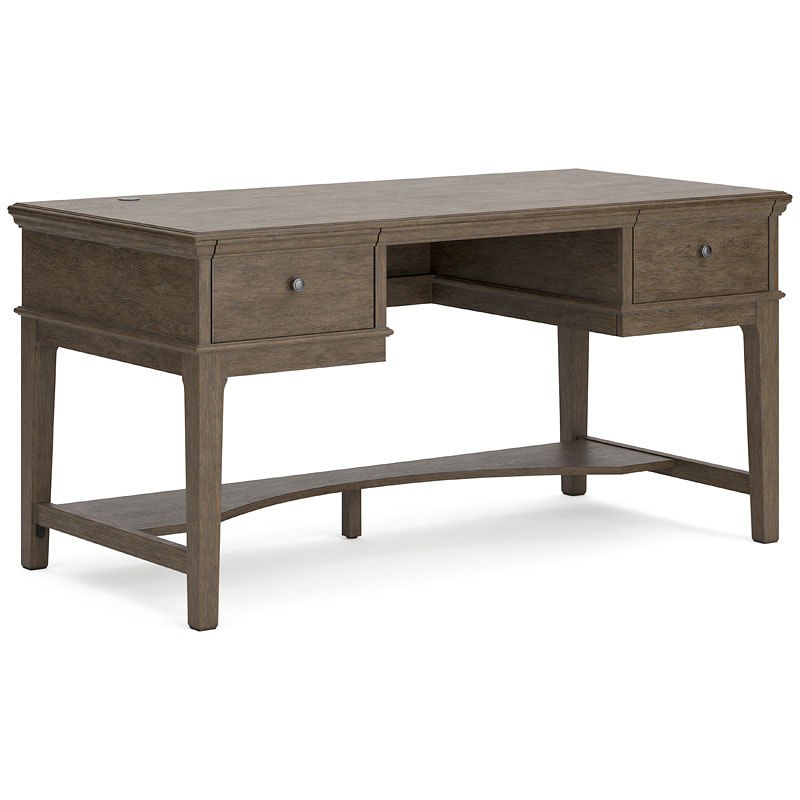Janismore Home Office Set W/ Storage Leg Desk Signature Design ...