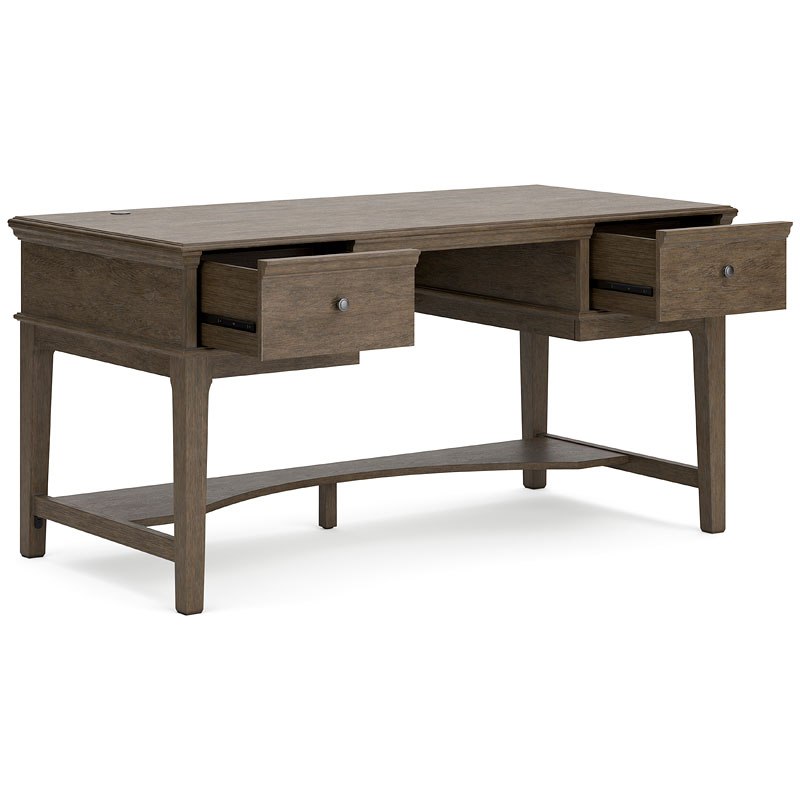 Janismore Home Office Set W/ Storage Leg Desk Signature Design ...