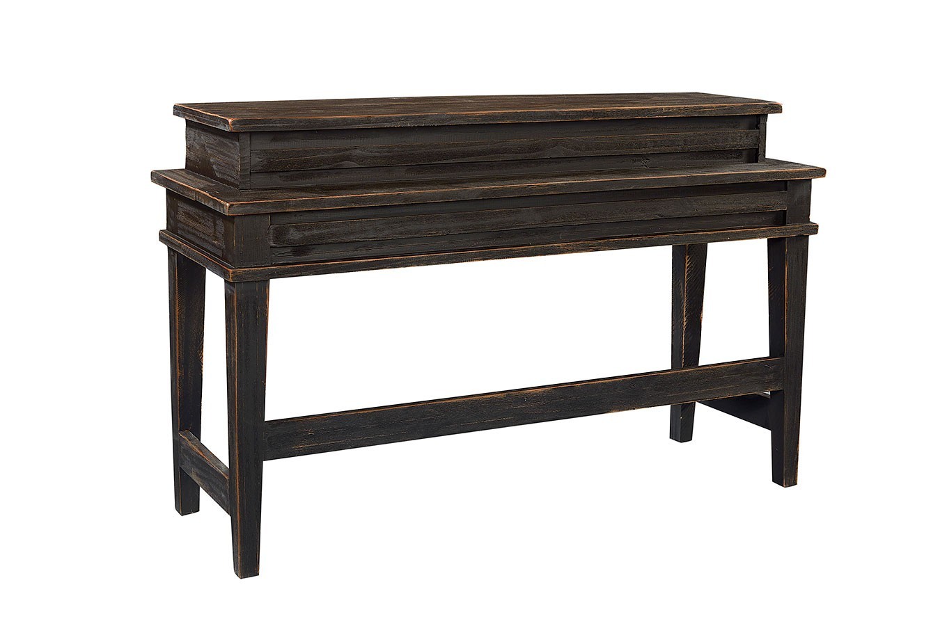 Reeds Farm Console Bar Table W/ Two Stools (Weathered Black) Aspenhome ...