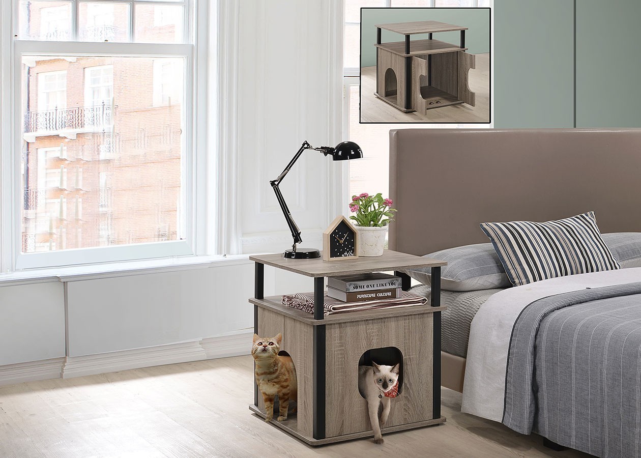 Itsy Pet Bedside Table (Dark Taupe) Progressive Furniture | Furniture Cart