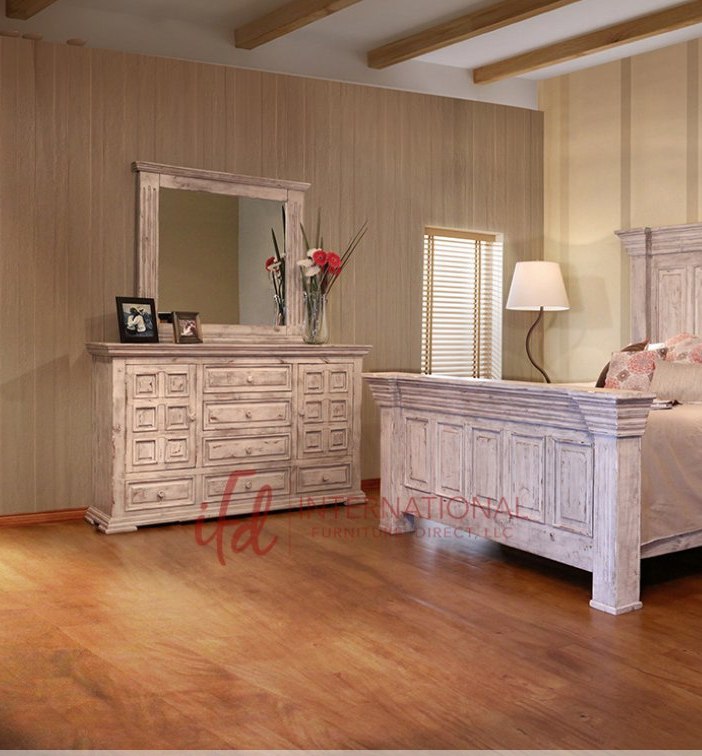 Bella Panel Bedroom Set (White) IFD Furniture | Furniture Cart