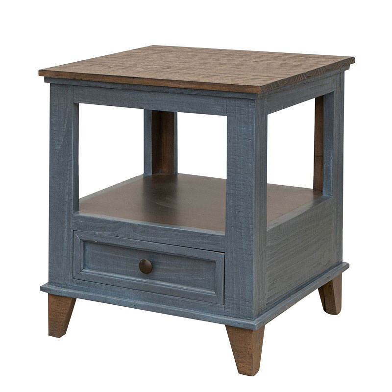 Toscana End Table (Blue And Brown) IFD Furniture | Furniture Cart