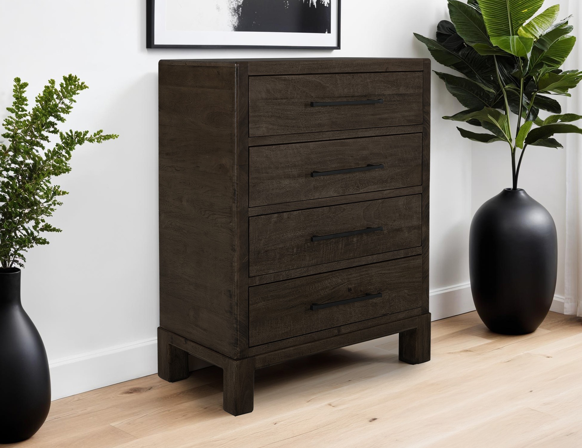 Merida Black 4-Drawer Chest IFD Furniture | Furniture Cart