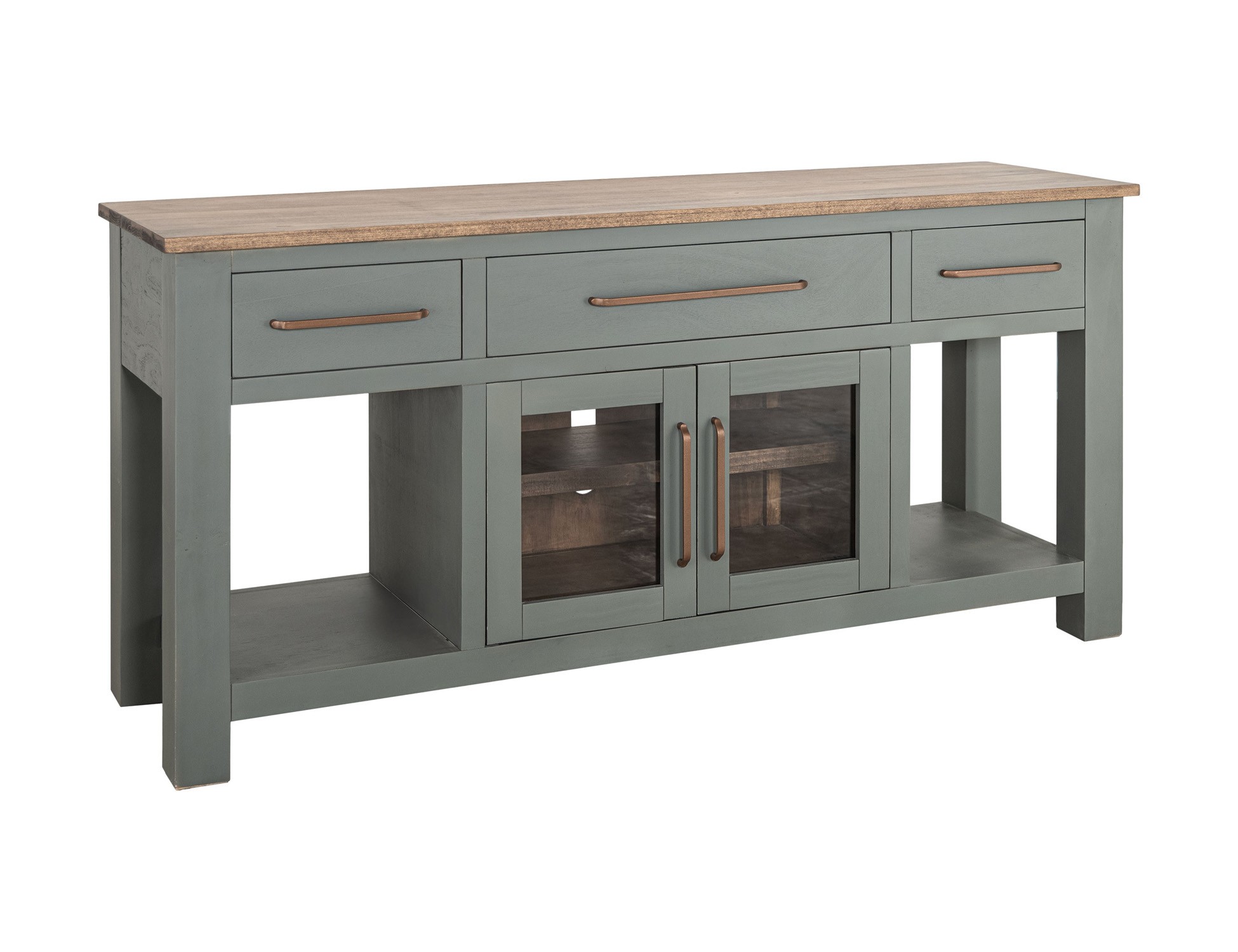 Alban Green And Brown 3-Drawer Console IFD Furniture | Furniture Cart