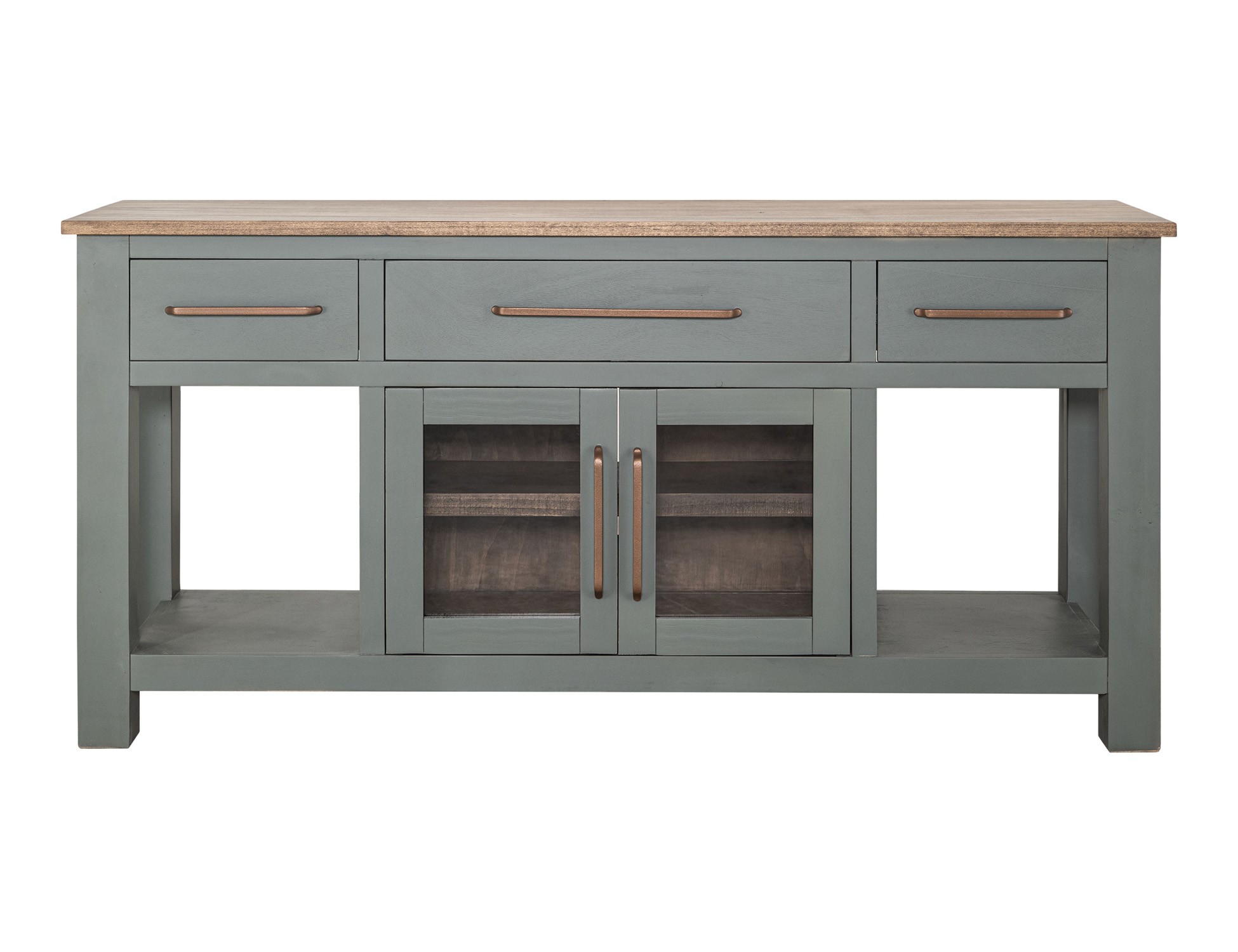 Alban Green And Brown 3-Drawer Console IFD Furniture | Furniture Cart