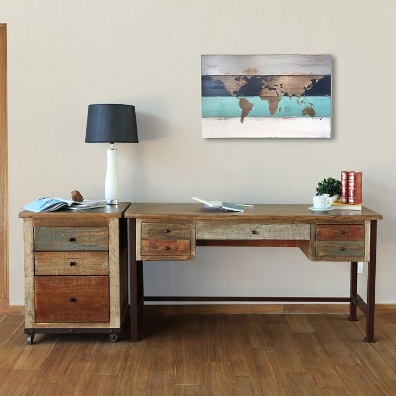 Antique Multicolor Home Office Set IFD Furniture | Furniture Cart