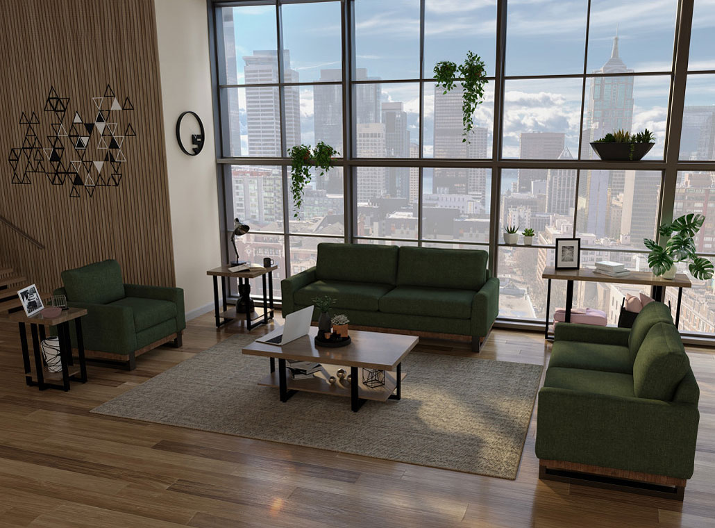 Mita Living Room Set (Olive) IFD Furniture | Furniture Cart