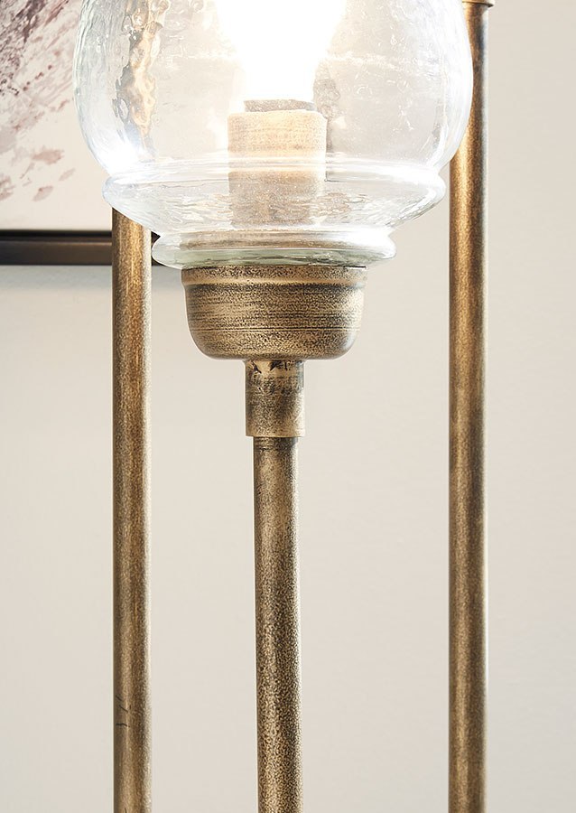 Emmie Antique Gold Metal Floor Lamp Signature Design | Furniture Cart