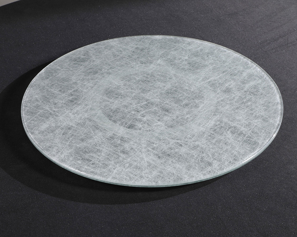 24 Inch Glass Lazy Susan W/ Silkscreen Chintaly Imports | Furniture Cart