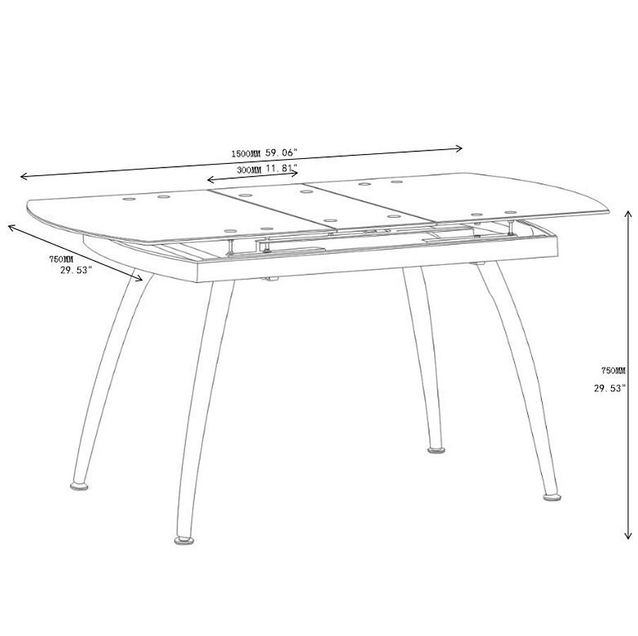Luna Rectangular Dining Table Chintaly Imports | Furniture Cart