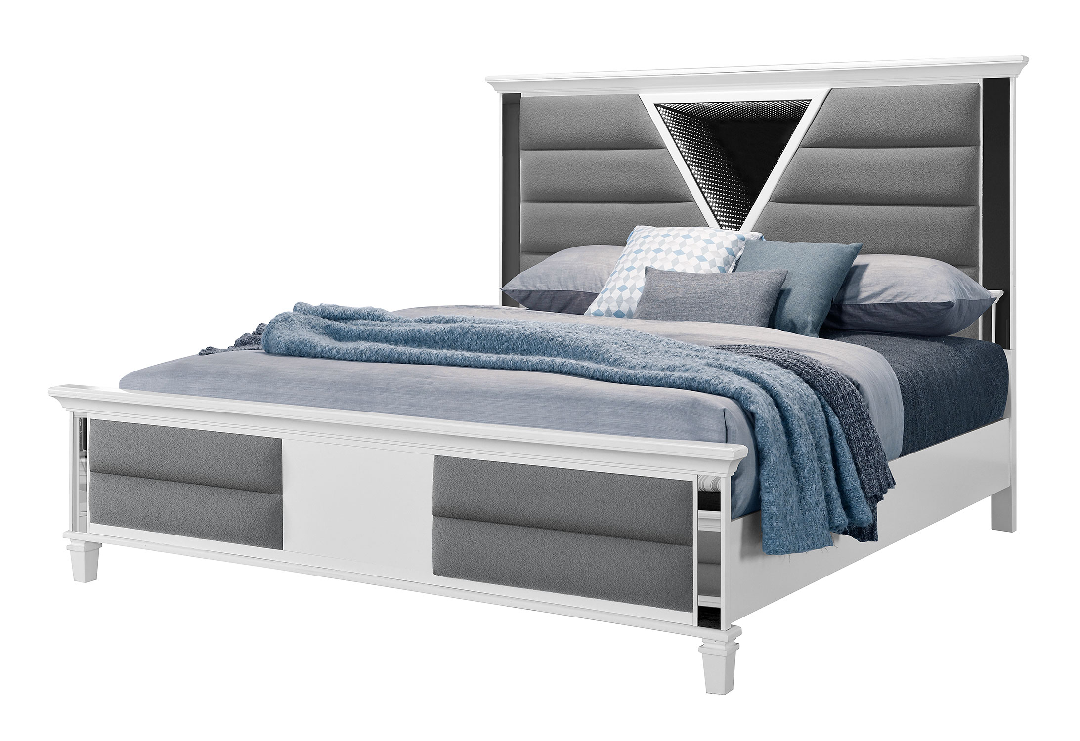 Marco Metallic White Bedroom Set Global Furniture | Furniture Cart