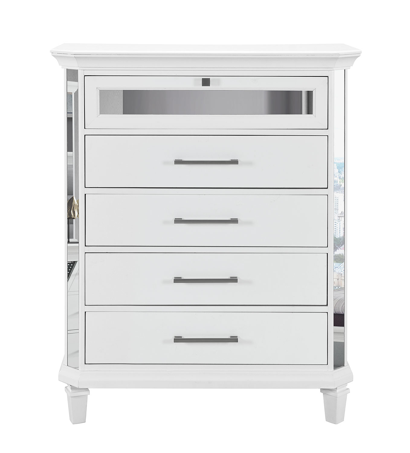 Marco Metallic White Chest Global Furniture | Furniture Cart