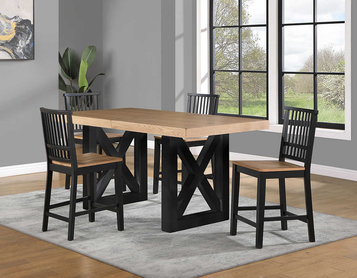 Magnolia Counter Height Dining Room Set (Black And Natural) Steve ...