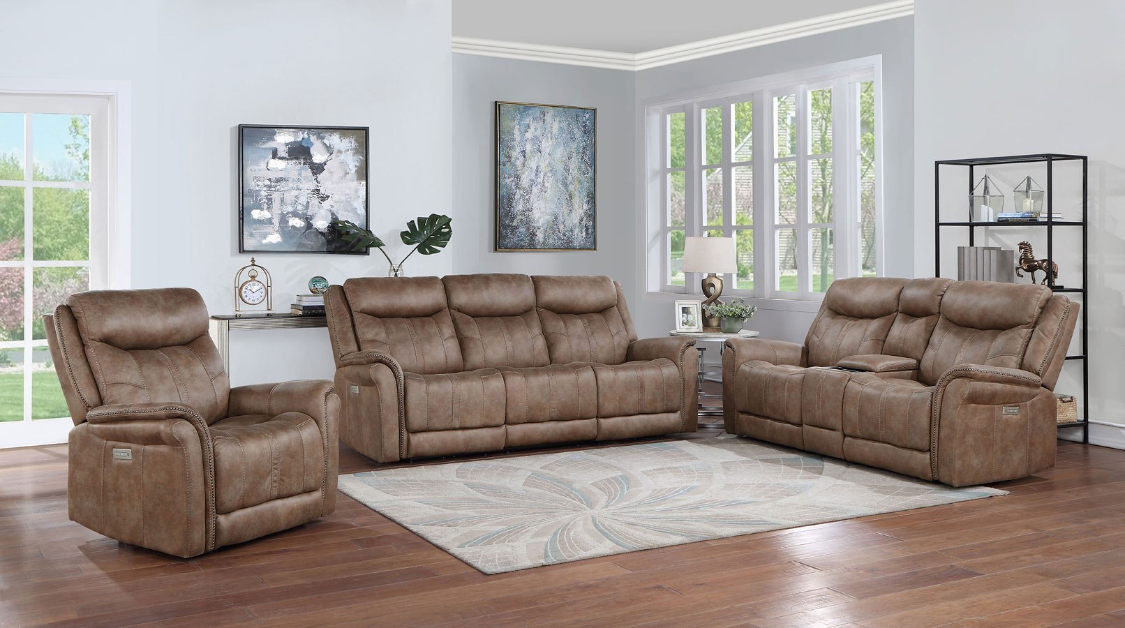 Morrison Power Reclining Living Room Set (Camel) Steve Silver Furniture ...