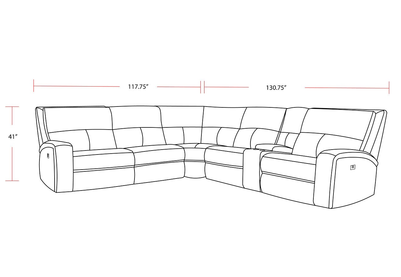 Polaris Kahlua 6-Piece Power Reclining Sectional Parker Living ...
