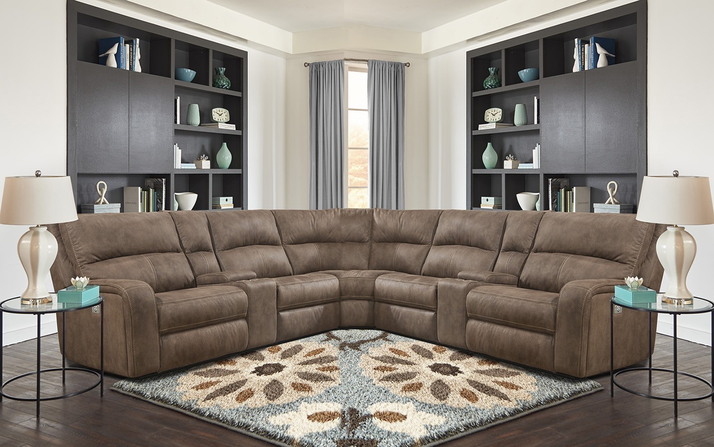 Polaris Kahlua 7-Piece Modular Power Reclining Sectional W/ Power ...