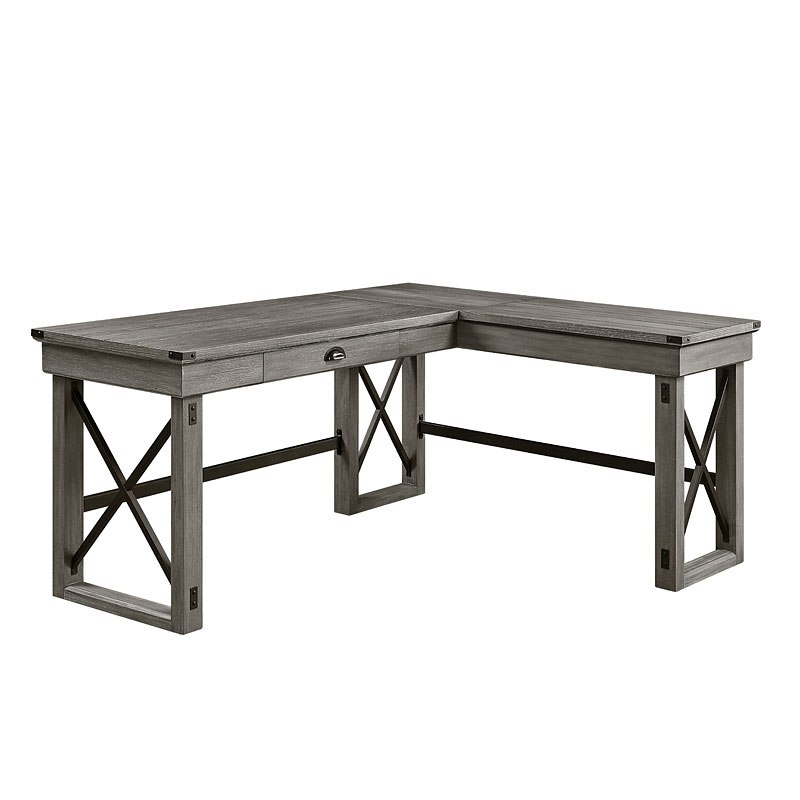 Talmar L-Shaped Writing Desk (Weathered Gray) Acme Furniture ...