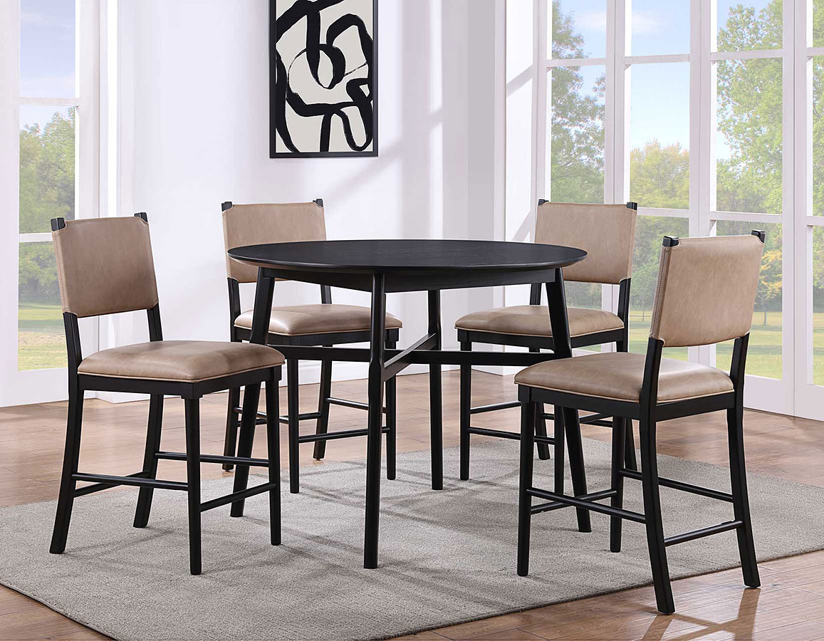 Oslo Counter Height Dining Room Set (Black) Steve Silver Furniture ...