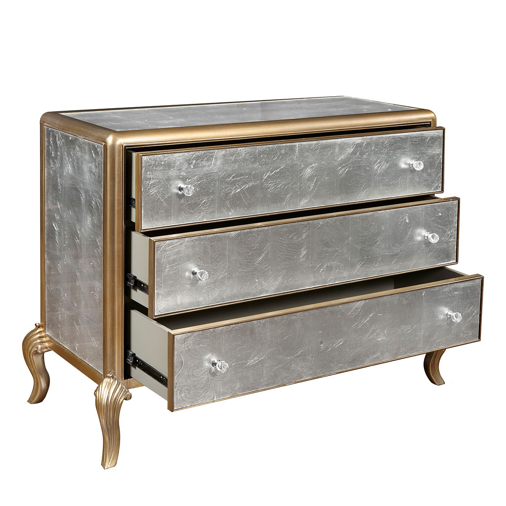 Three Drawer Eglomise Accent Chest Pulaski Furniture | Furniture Cart