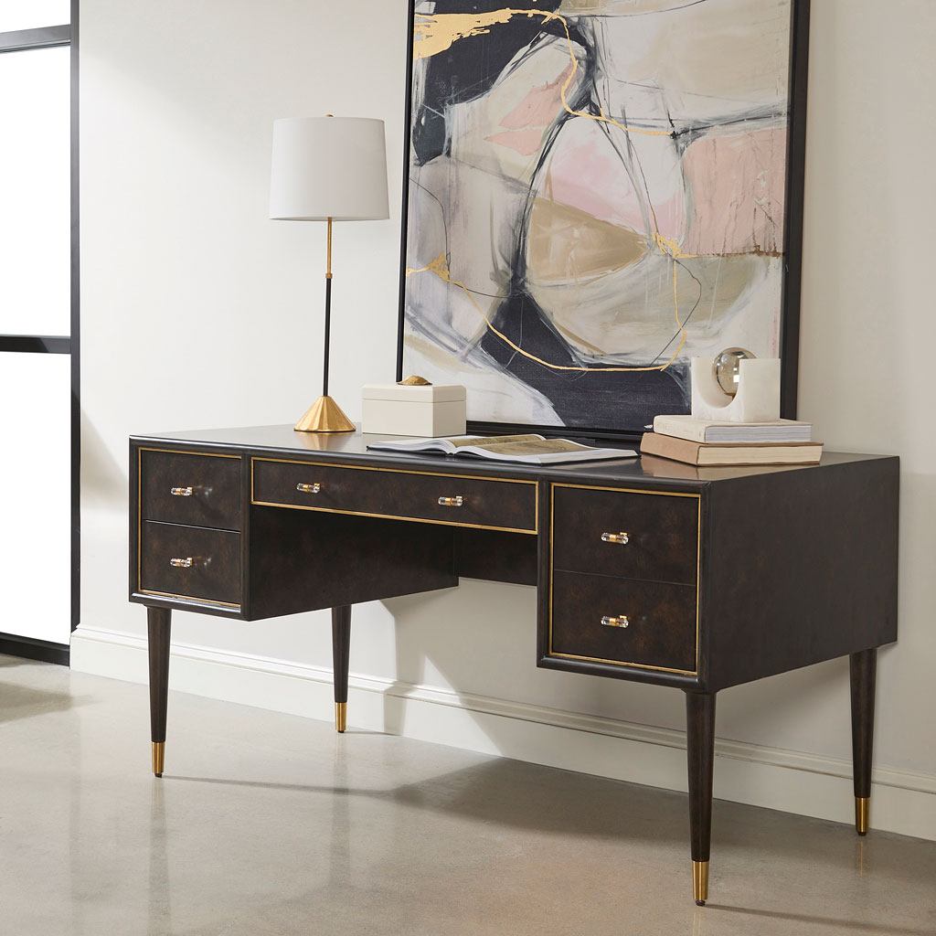 Chocolate Brown Home Office Desk Pulaski Furniture | Furniture Cart