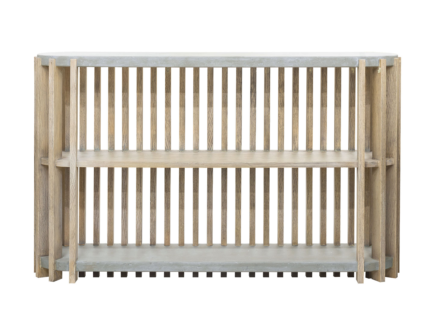 Wood Slat Display Console With Concrete Top Pulaski Furniture ...