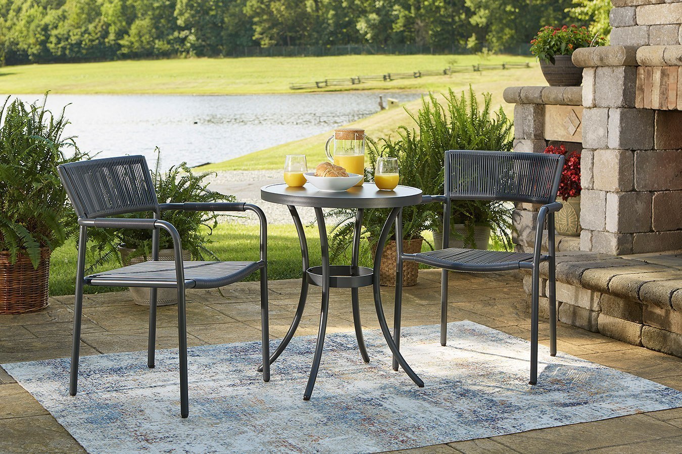 Crystal Breeze 3-Piece Outdoor Bistro Set Signature Design | Furniture Cart