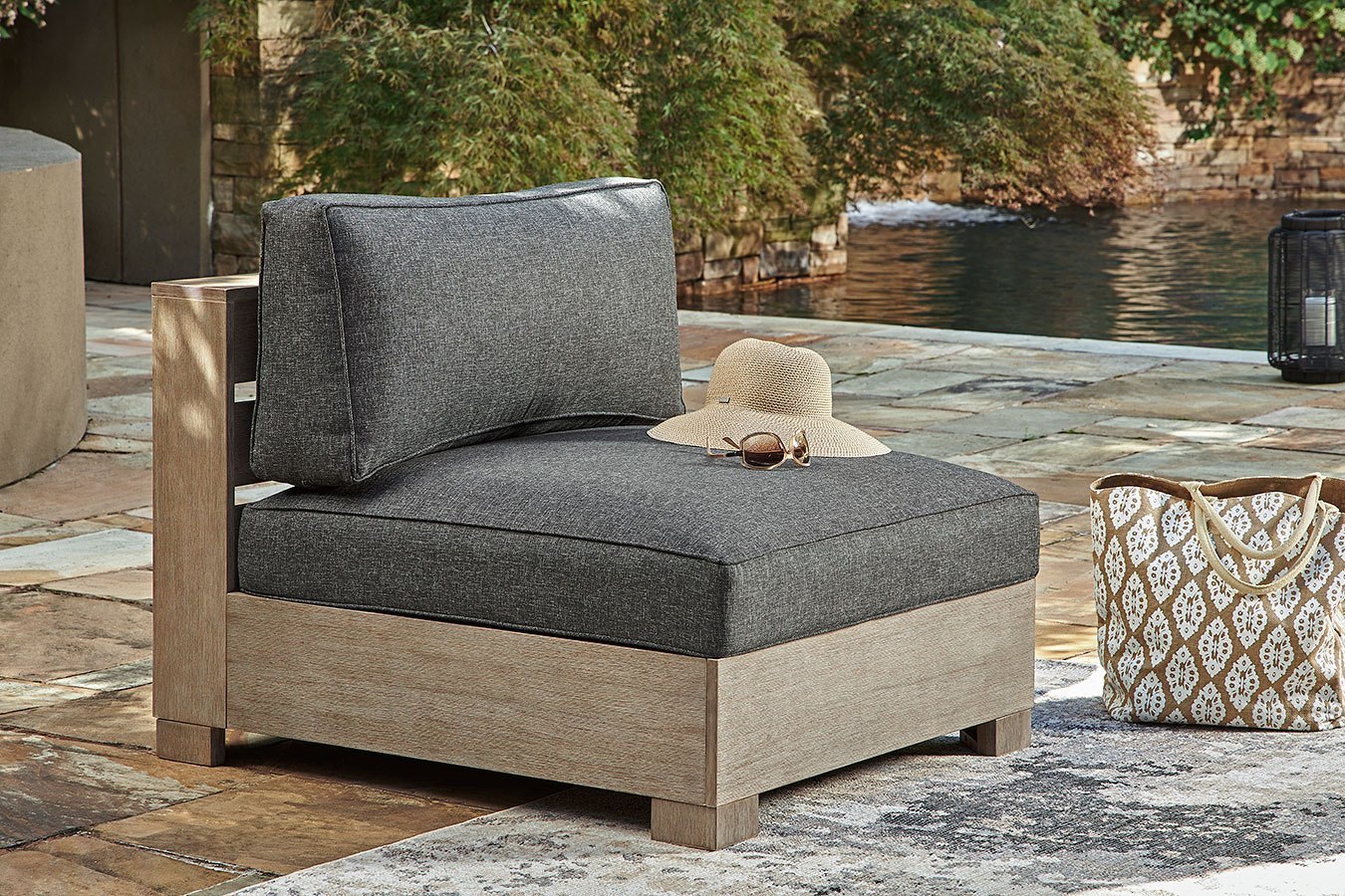 Citrine Park Outdoor Armless Chair Signature Design | Furniture Cart