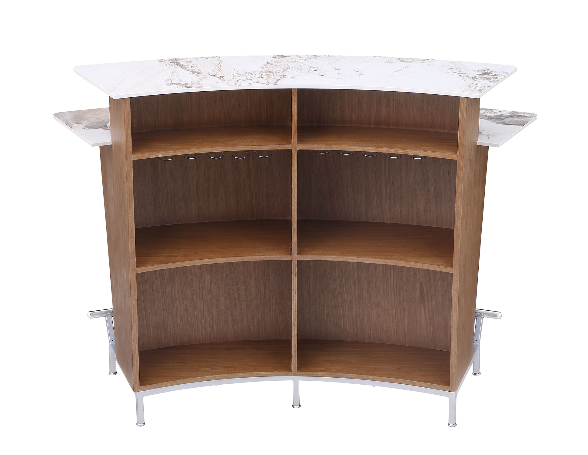 Ruby Wooden Home Bar W/ Ceramic Top And Stainless Steel Footrail ...