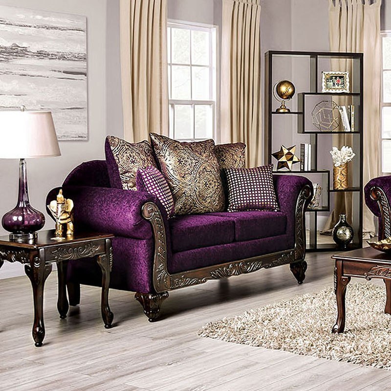 Casilda Loveseat Purple Furniture Of America Furniture Cart