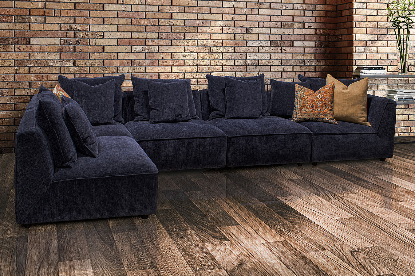 Recess Reptile Blue Modular Sectional Parker Living | Furniture Cart