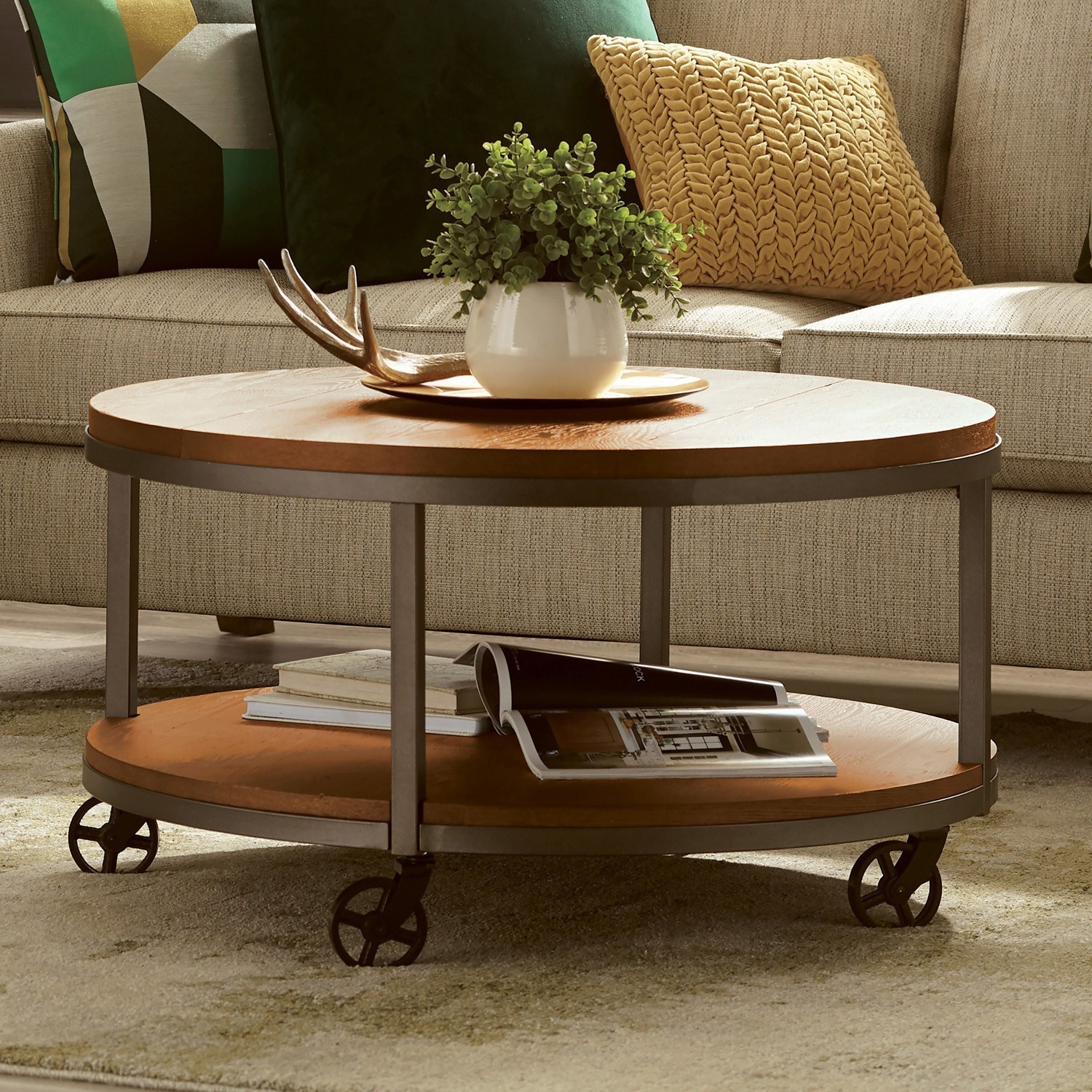 Baja Round Coffee Table Hammary | Furniture Cart