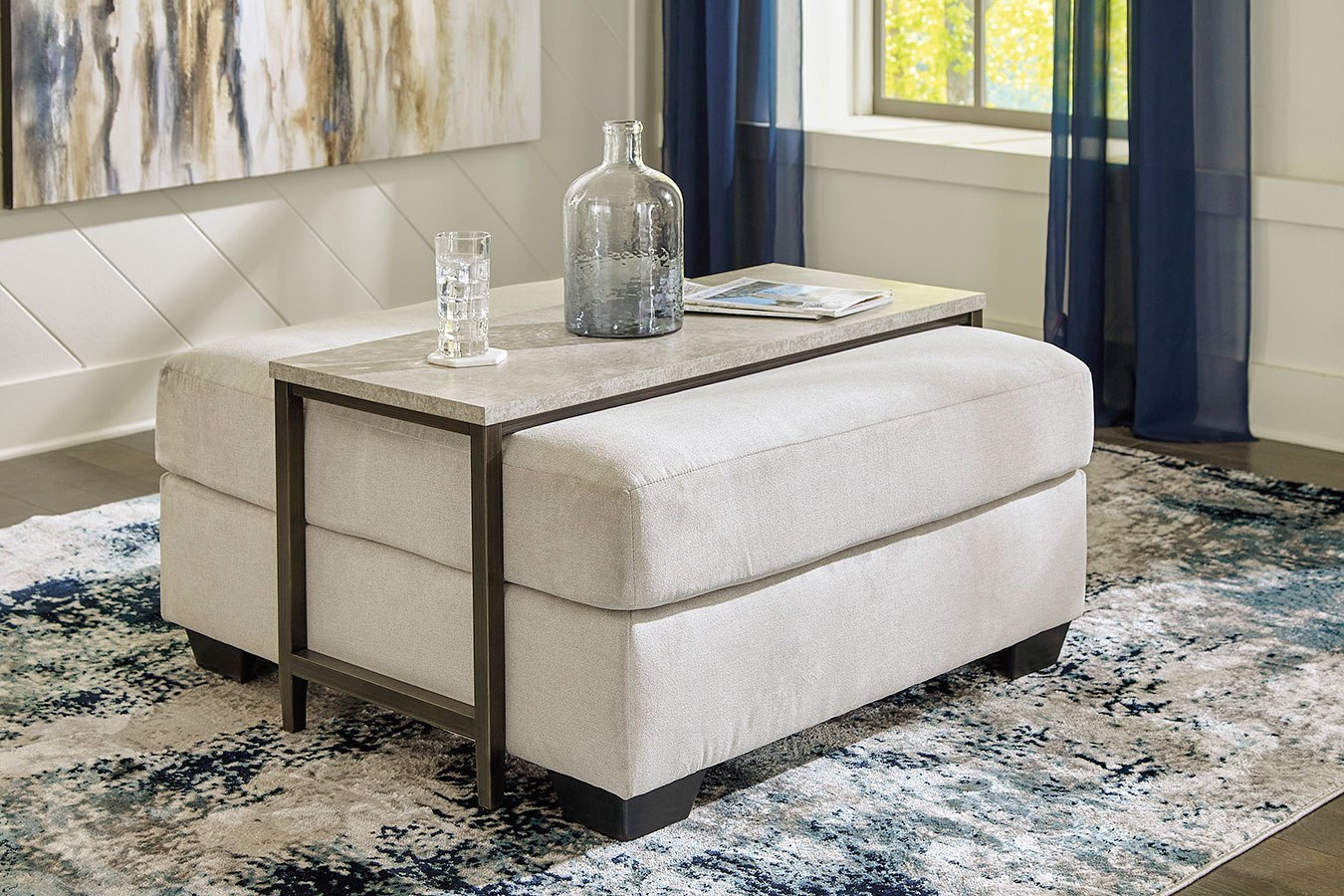Shybourne Over Ottoman Table Signature Design | Furniture Cart
