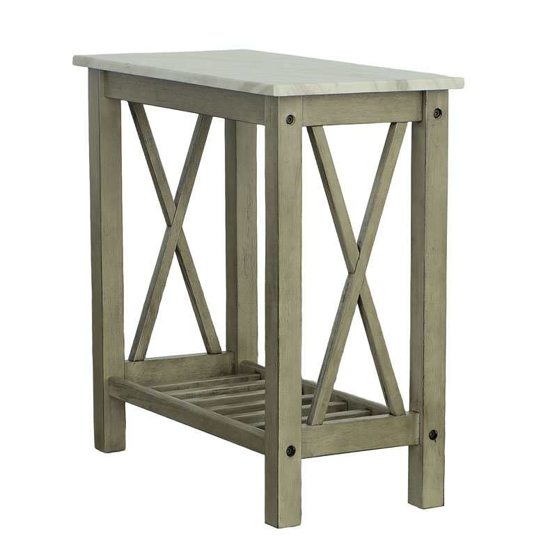 Gray And Marble Chairside Table Progressive Furniture | Furniture Cart