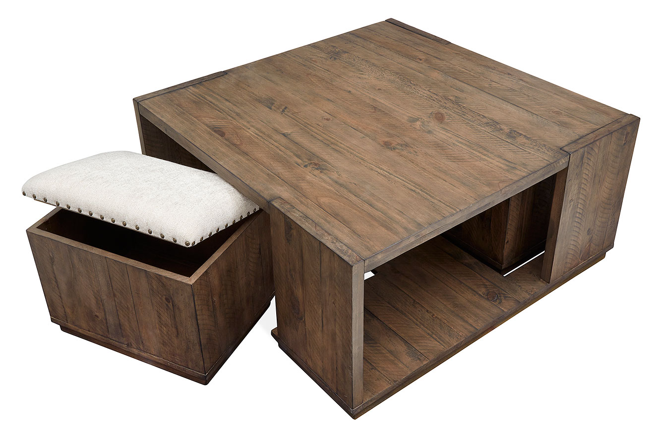 Leighton Cocktail Table W/ 2 Stools Magnussen | Furniture Cart