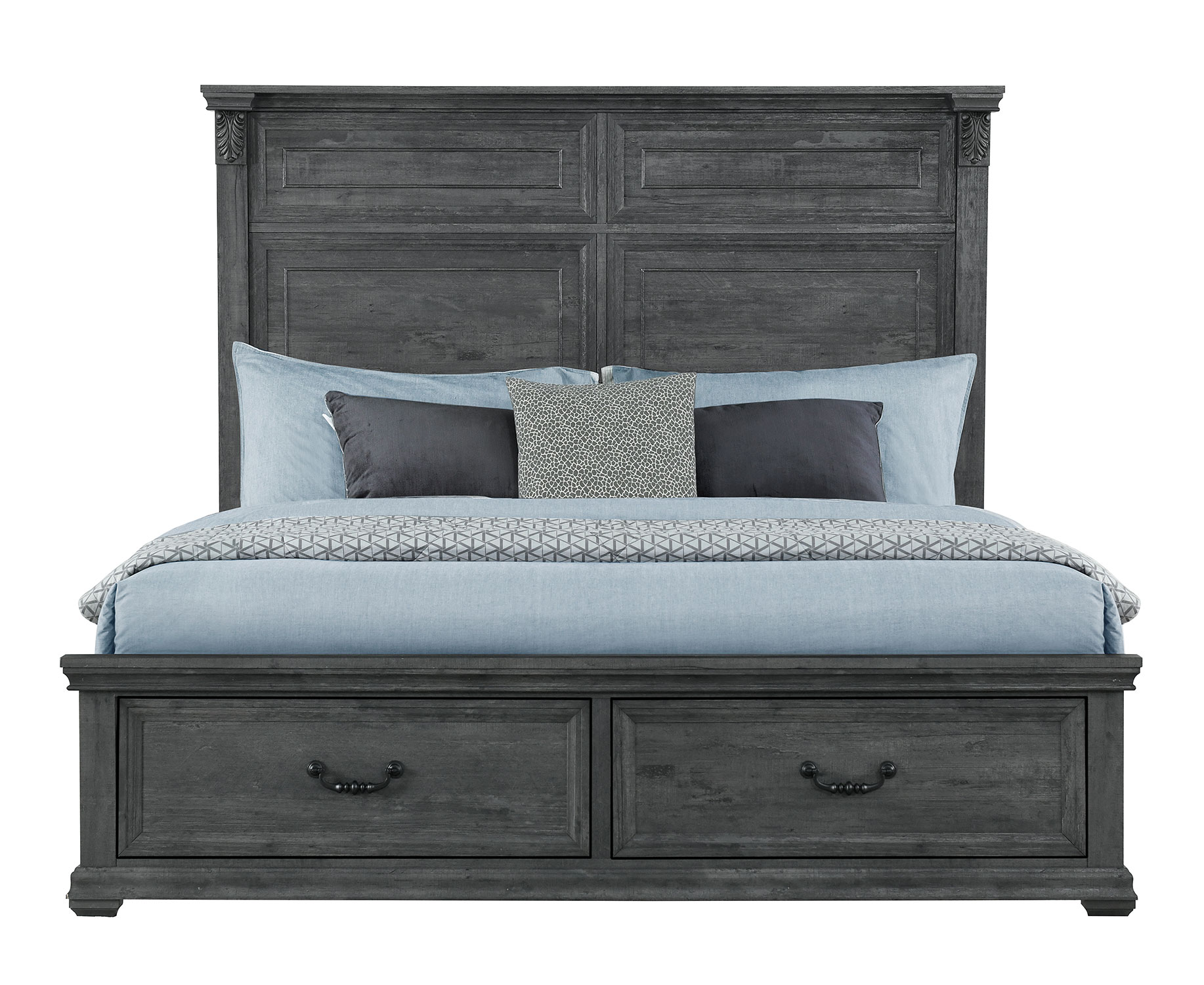 Tatum Grey Storage Bed Global Furniture | Furniture Cart