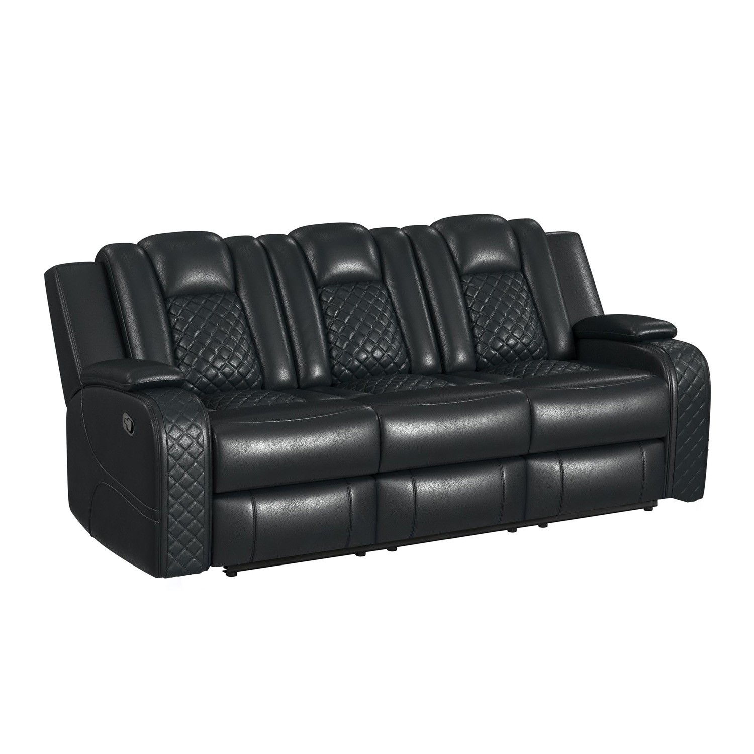 Carlo Pebble Black Power Motion Living Room Set Elements Furniture ...