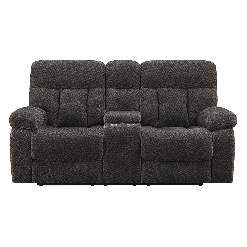 Bravo Power Reclining Loveseat W/ Console (Charcoal) New Classic ...