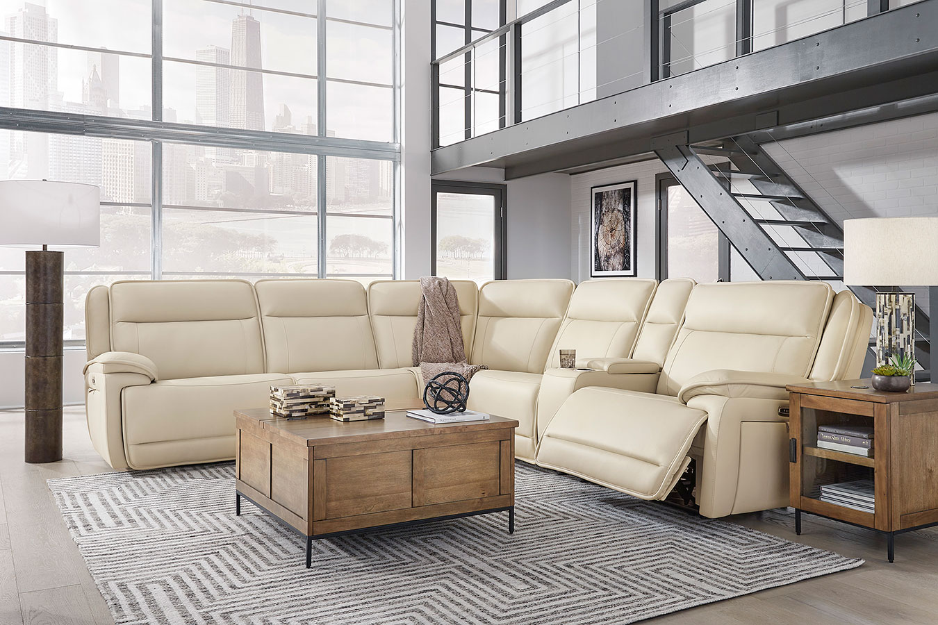 Double Deal Almond Modular Power Reclining Sectional Set Signature ...