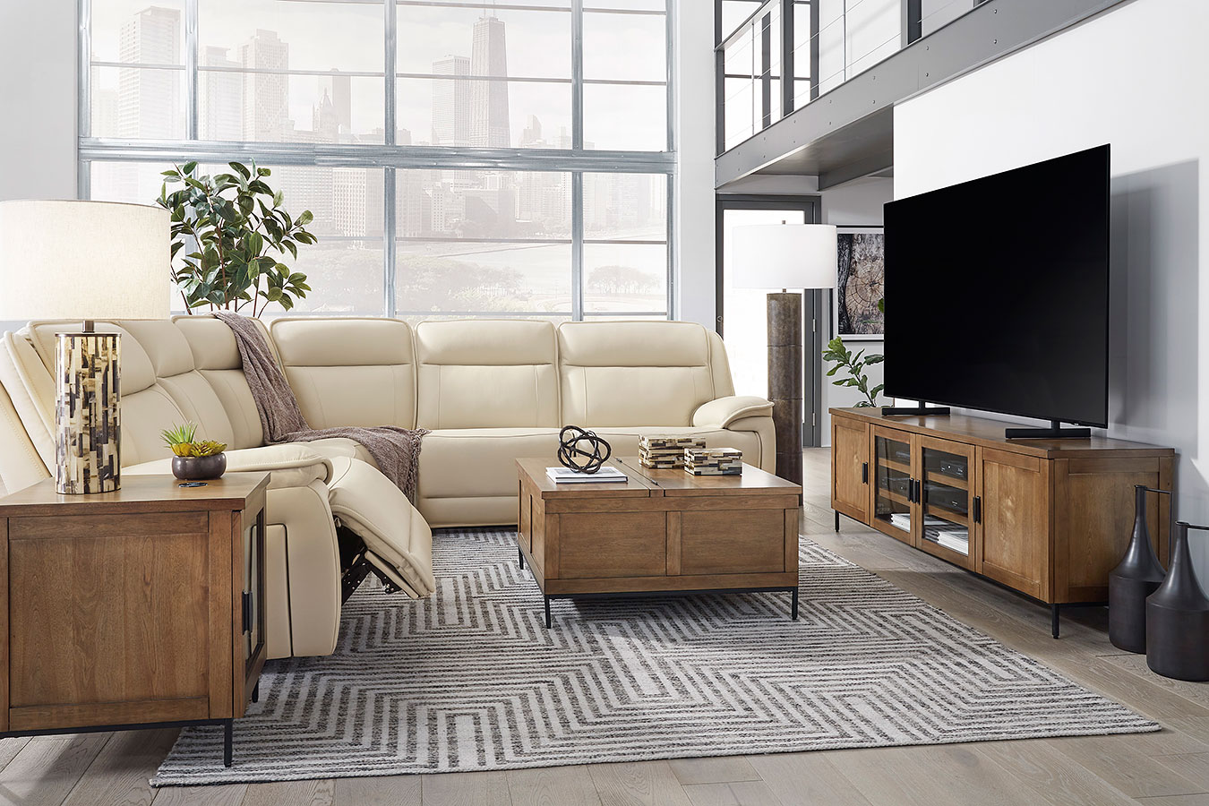 Double Deal Almond Modular Power Reclining Sectional Set Signature ...