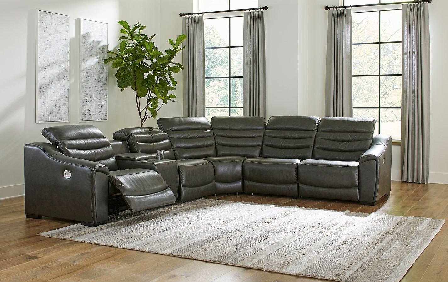 Center Line Dark Gray Modular Power Reclining Sectional Signature ...