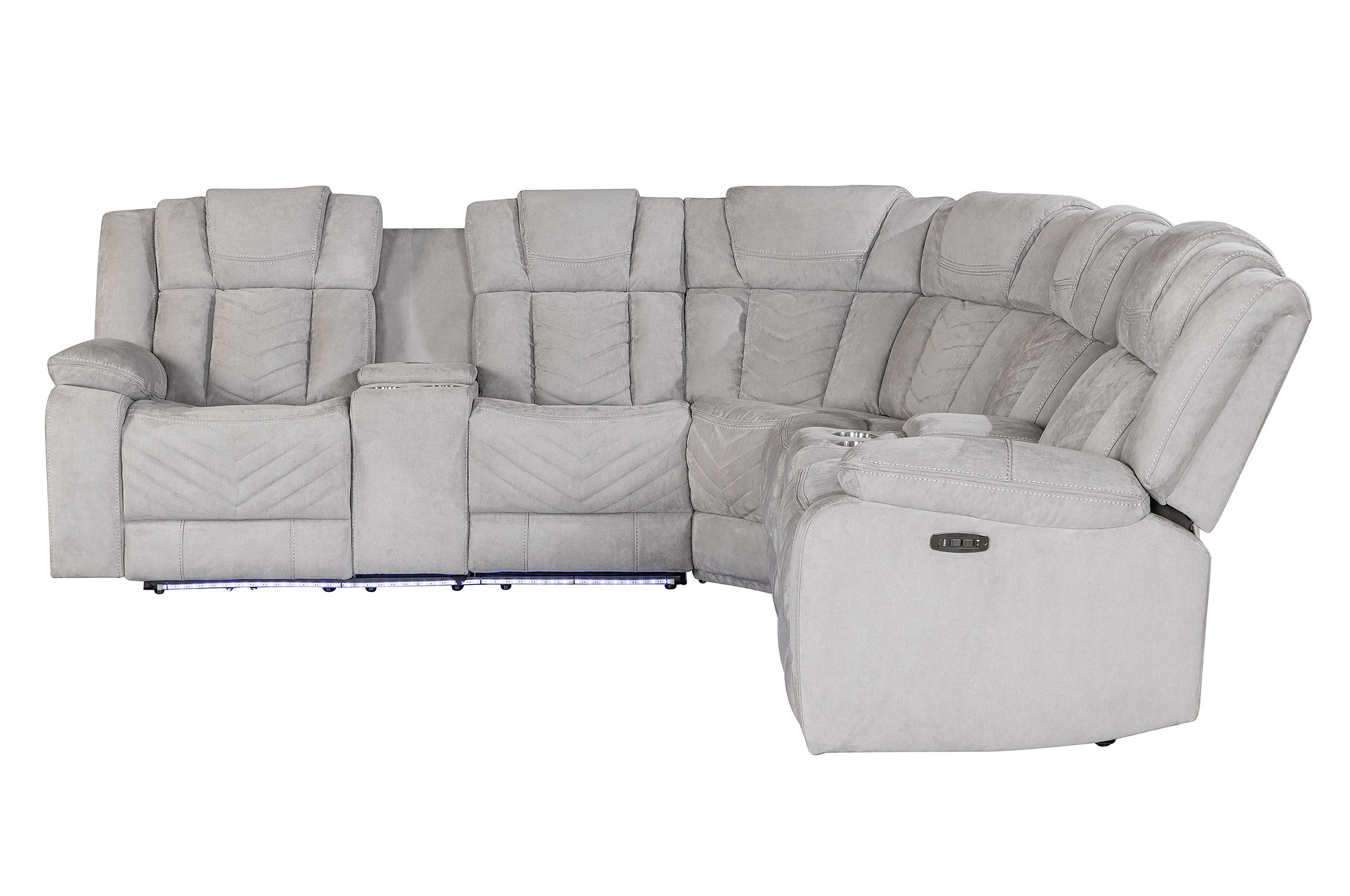 U7068 Ash Power Reclining Sectional Global Furniture | Furniture Cart