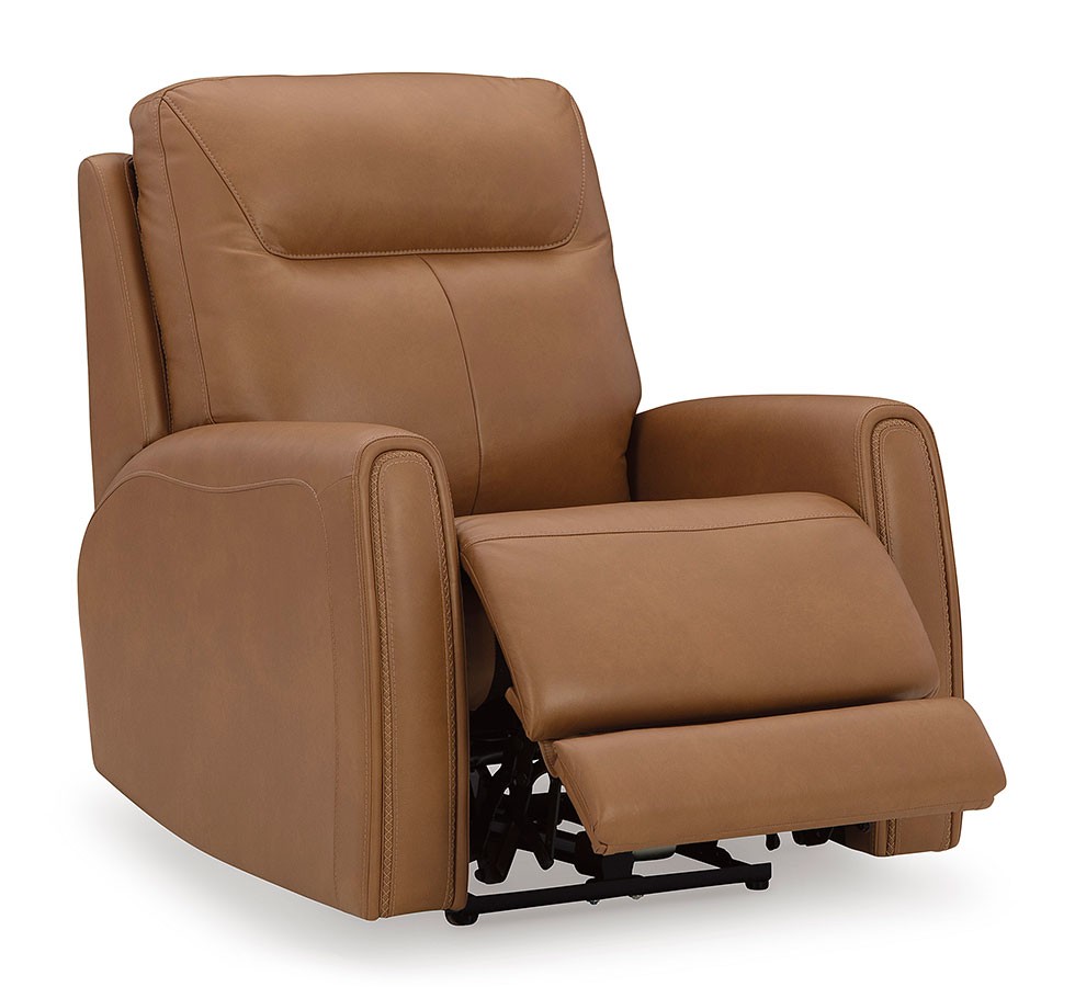 Tryanny Butterscotch Power Recliner W/ Adjustable Headrest Signature ...